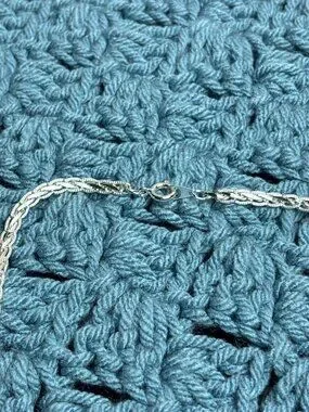 Jewelry | Vintage Silvertone Woven Texture Chain Necklace Spring Ring ...
